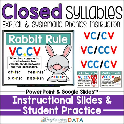 Closed Syllables VCCV VCCCV Structured Literacy Phonics Lessons ...