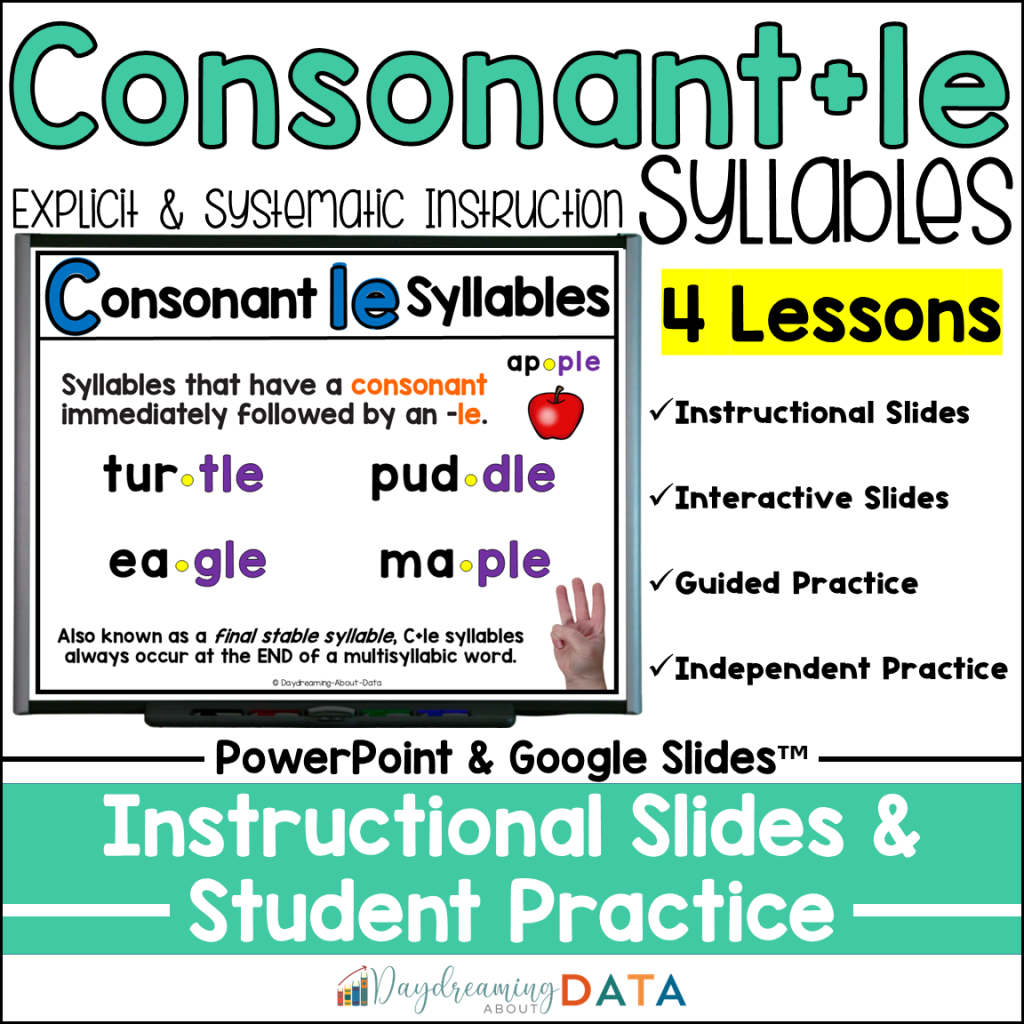 Consonant LE Syllables Structured Literacy Phonics Lessons ...