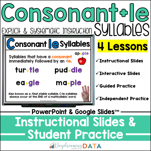 Consonant LE Syllables Structured Literacy Phonics Lessons ...