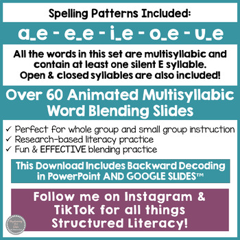 Backward Decoding: Silent E Syllables & Word Blending