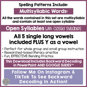 Backward Decoding: Open & Closed Syllables Word Blending