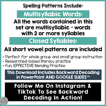 Backward Decoding: Improve Decoding & Blending at the Syllable Level