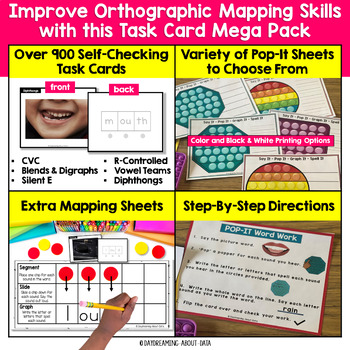 Self Checking Task Card Bundle | Word Mapping Science of Reading ...