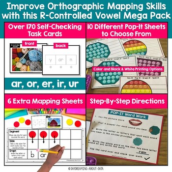R-Controlled Vowels Self Checking Task Cards | Word Mapping Science of ...