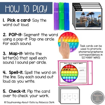 R-Controlled Vowels Self Checking Task Cards | Word Mapping Science of ...