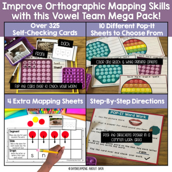 Vowel Teams Self Checking Task Cards | Word Mapping Science of Reading ...