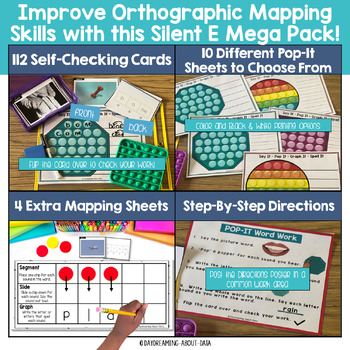 Silent E Self Checking Task Cards | Word Mapping Science of Reading ...