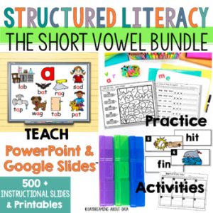 Short Vowel Lessons and Worksheets | Short A E I O U | Structured ...