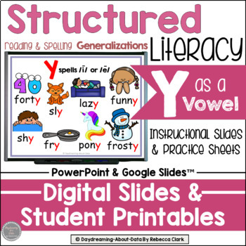 Y as a Vowel Structured Literacy Phonics Lessons | Science of Reading ...