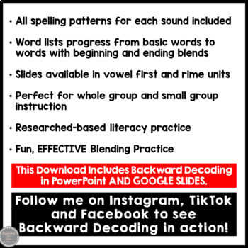 Backward Decoding: Consonant Blends & Digraphs with Short Vowels