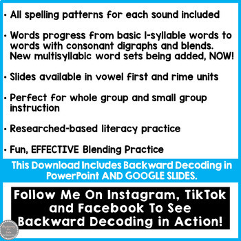 Blending Sounds & Reading Words: Backward Decoding Bundle