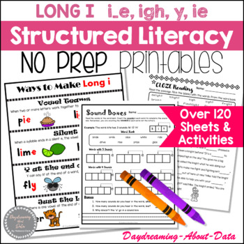Long i Worksheets | Vowel Teams IGH IE | Long i Silent e Activities ...