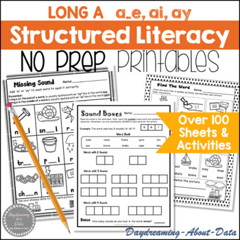 Long A Worksheets | Vowel Teams Ai AY | Silent E Activities | No Prep ...