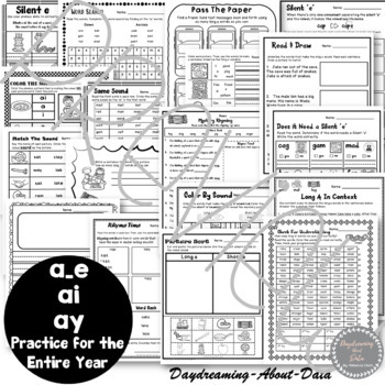Long A Worksheets | Vowel Teams Ai AY | Silent E Activities | No Prep ...