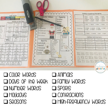 Student Dictionary for Spelling and Writing Editable Word Bank ...