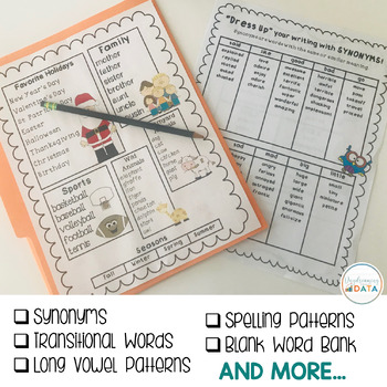 Student Dictionary for Spelling and Writing Editable Word Bank ...