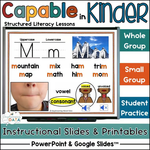 Alphabet Lessons Letter Mm: Structured Literacy Phonics for K-2