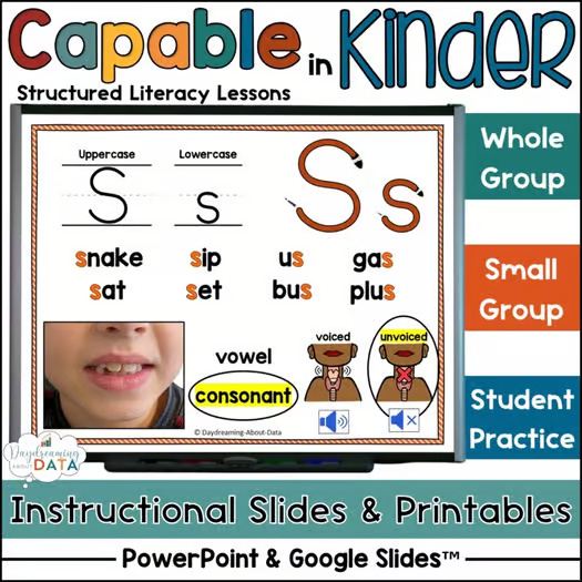 Alphabet Lessons Letter Ss: Structured Literacy Phonics for K-2