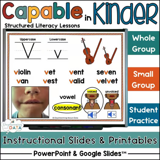 Alphabet Lessons Letter Vv: Structured Literacy Phonics for K-2