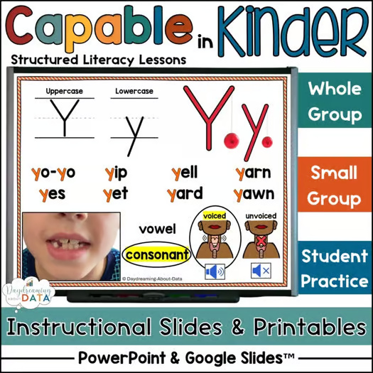 Alphabet Lessons Letter Yy: Structured Literacy Phonics for K-2