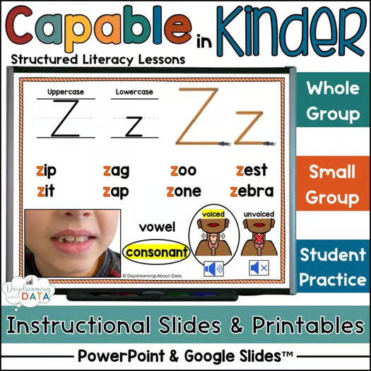 Alphabet Lessons Letter Zz: Structured Literacy Phonics for K-2
