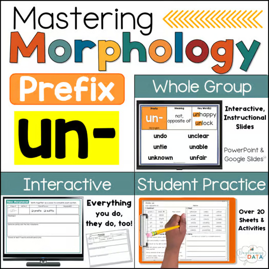 Prefix UN- Morphology Lessons Activities Worksheets - Daydreaming About ...