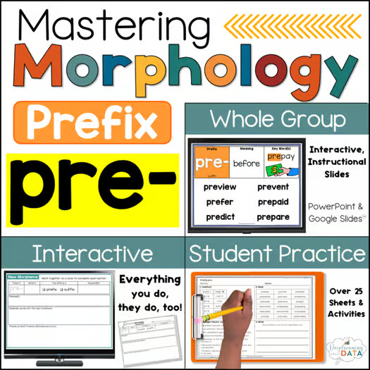 Prefix PRE- Morphology Lessons Activities Worksheets - Daydreaming ...