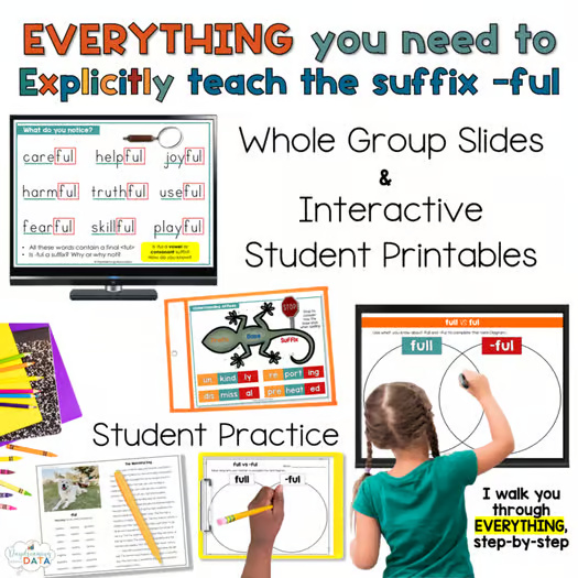 Suffix -ful Morphology Lessons Activities Worksheets - Daydreaming ...