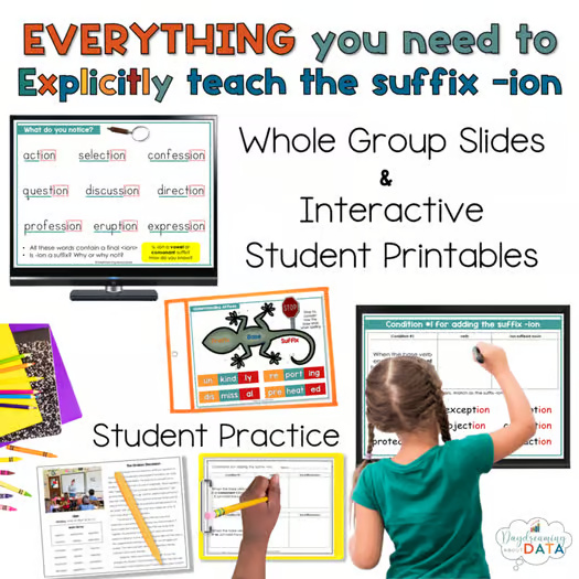Suffix -ion lessons and practice