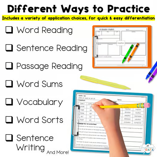 Suffix -ion lessons and practice