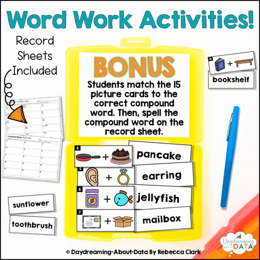 Compound Word Lessons Activities and Worksheets - Daydreaming About Data