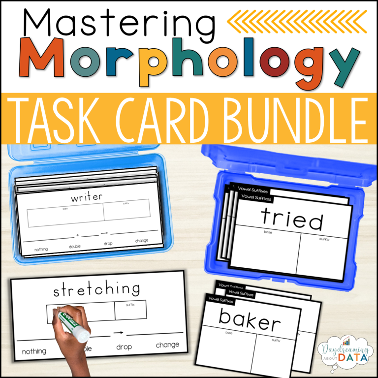 Morphology Self-Checking Task Cards with Vowel Suffixes Bundle ...
