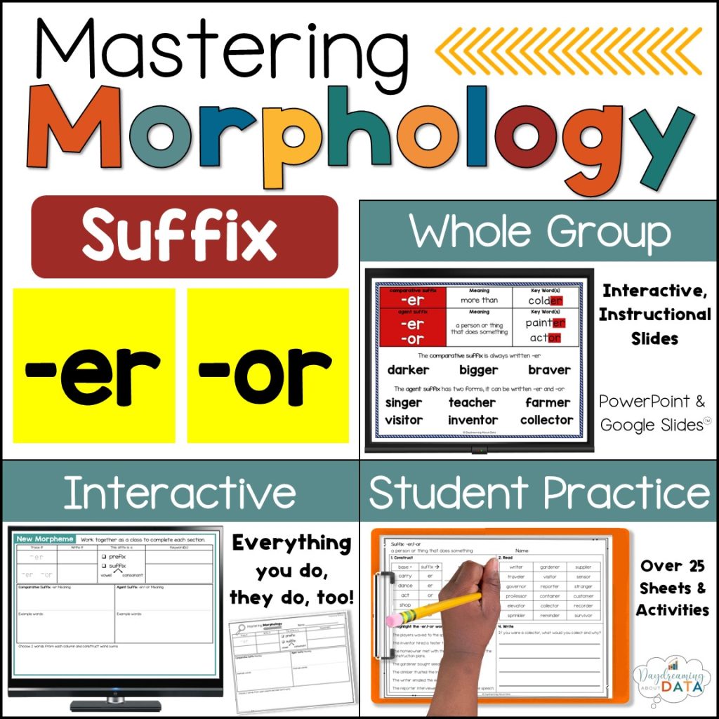 Suffixes -er -or Morphology Lessons Activities Worksheets - Daydreaming ...
