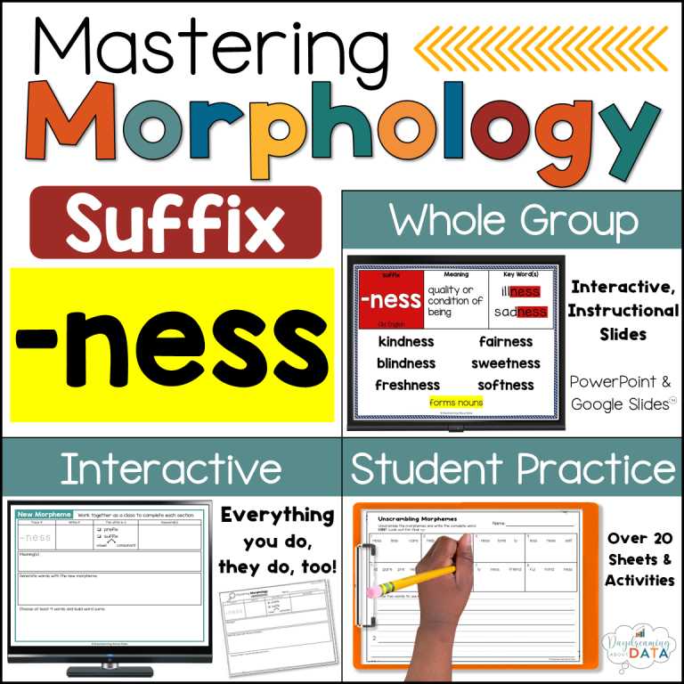 Suffix -ness Morphology Lessons Activities Worksheets - Daydreaming ...