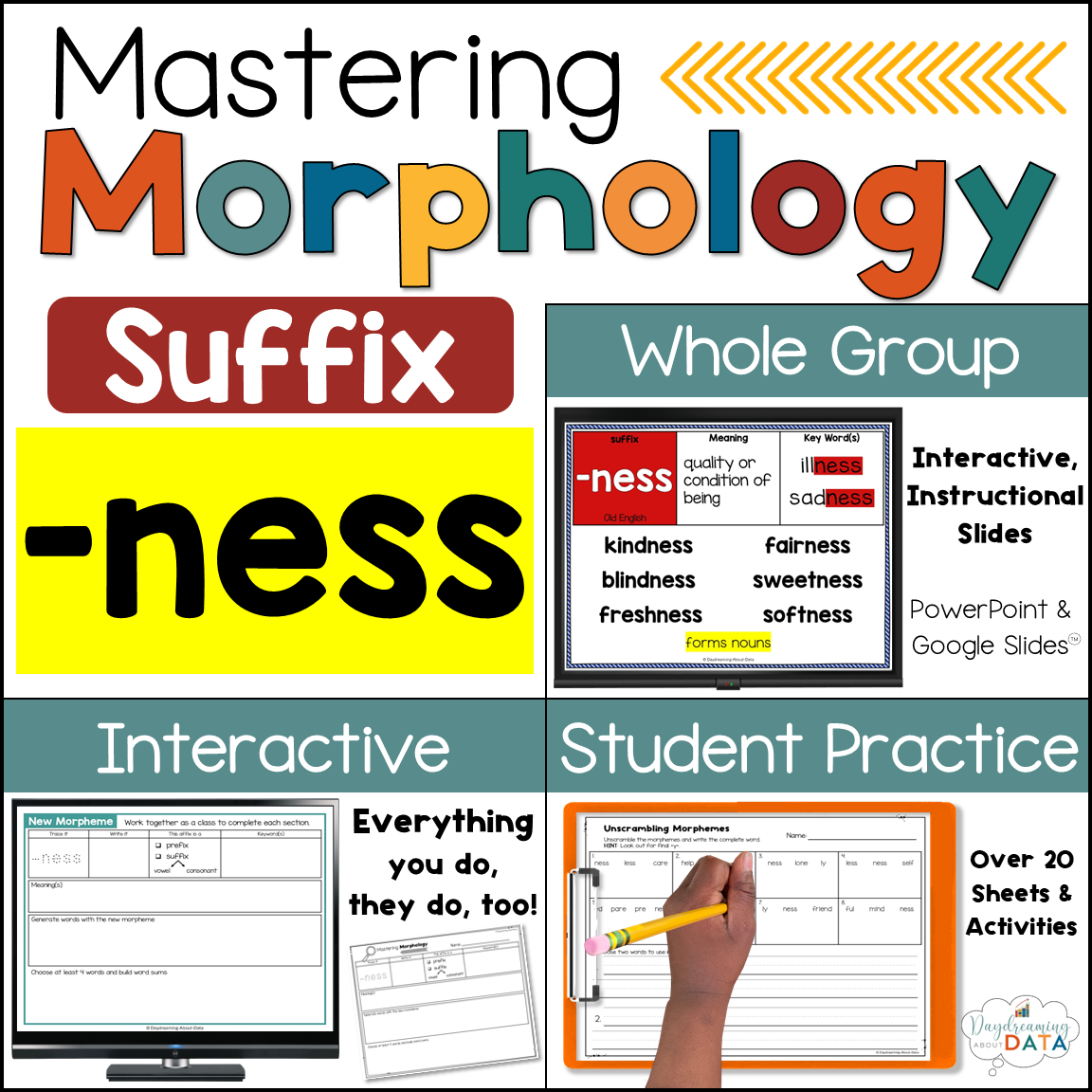Suffix -ness Morphology Lessons Activities Worksheets - Daydreaming ...